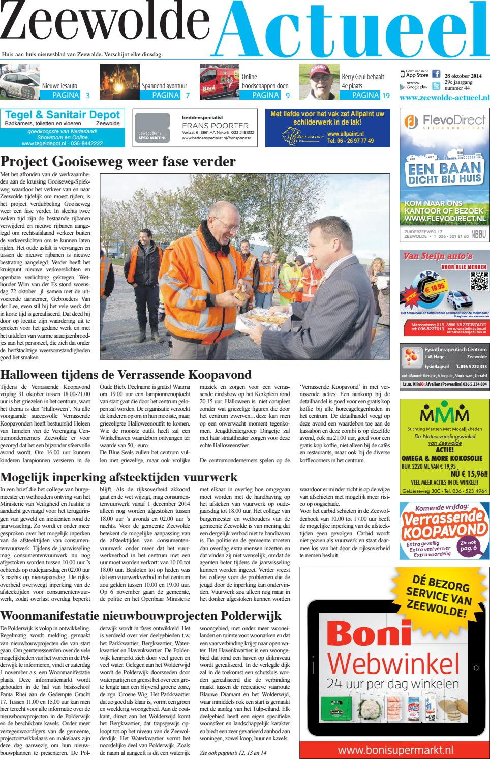 Zeewolde Actueel week 44 2014 by BrugMedia B.V. - Issuu