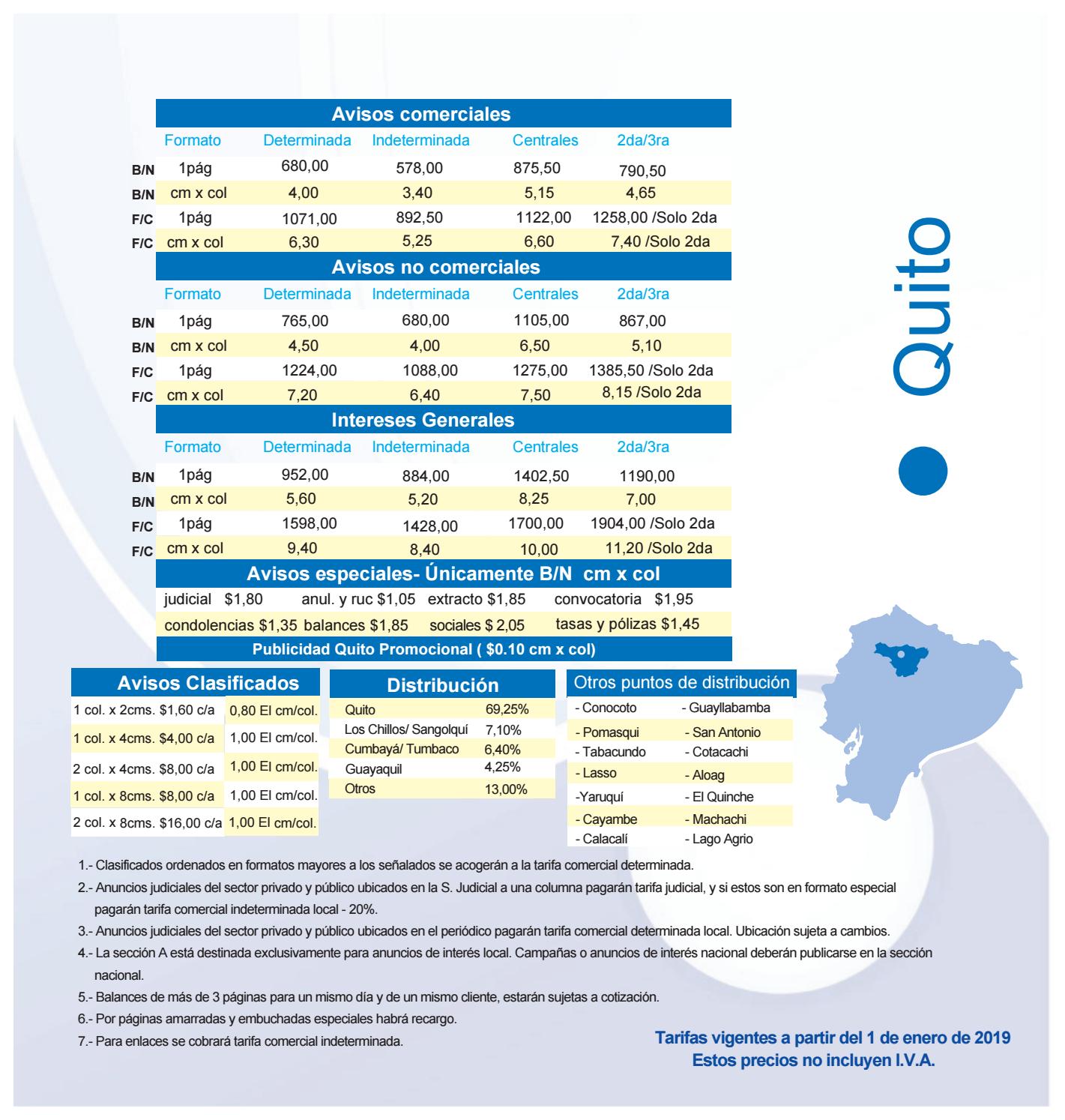 Tarifario Quito 2019 by LA HORA Ecuador - Issuu