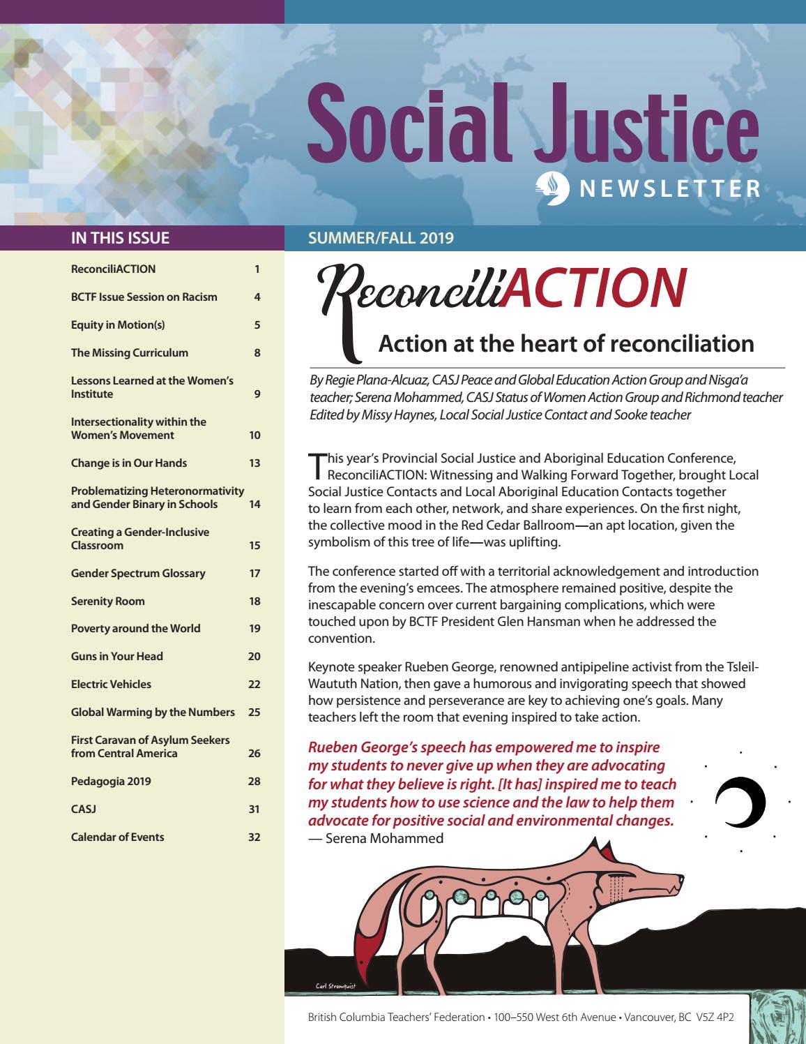 Social Jusice Newsletter Summer/Fall 2019 by BC Teachers' Federation ...
