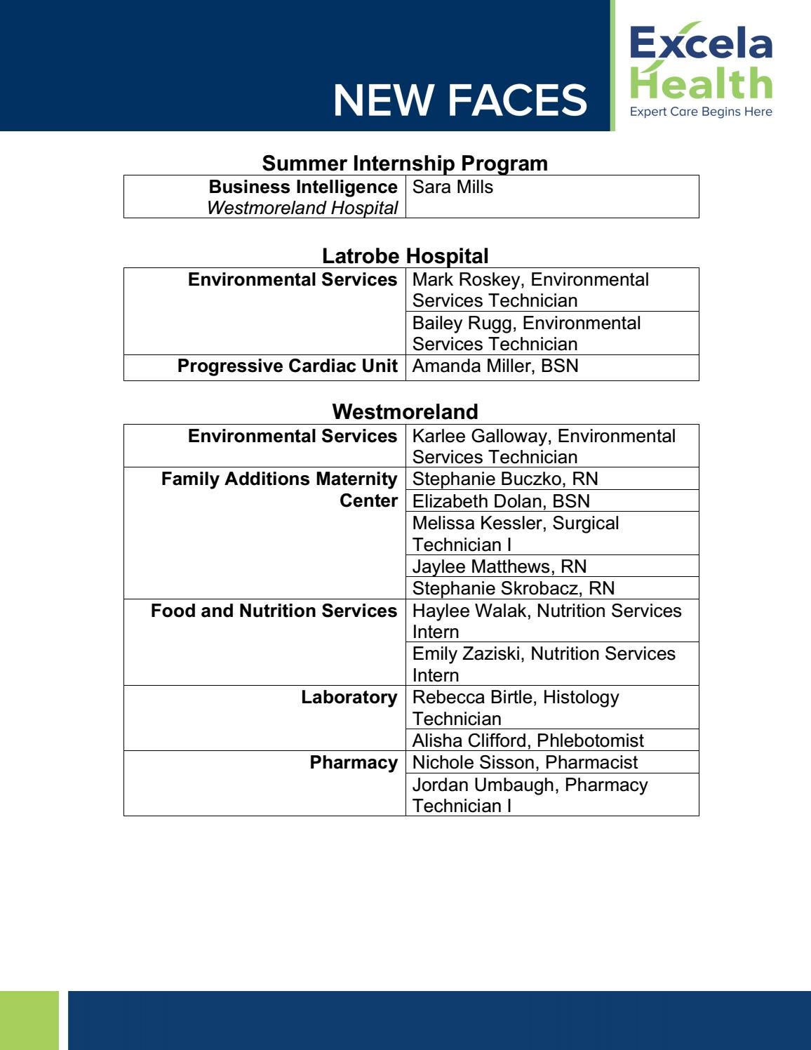 New Faces: Welcome to Excela Health! 7/22 by Independence Health System ...