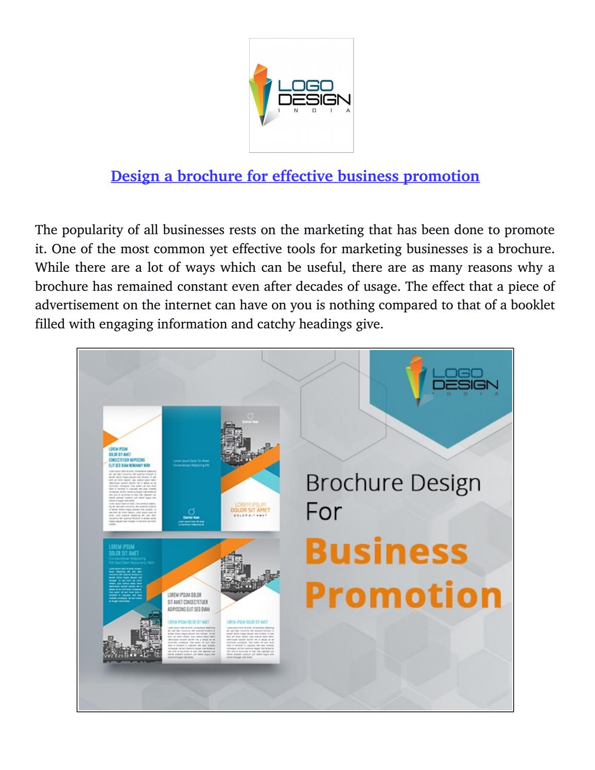Design a brochure for effective business promotion by logodesign - Issuu