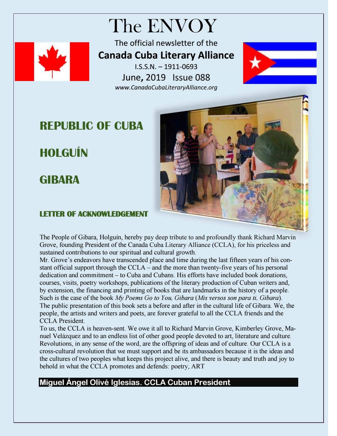 The Envoy 088 - The newsletter of the Canada Cuba Literary Alliance by ...
