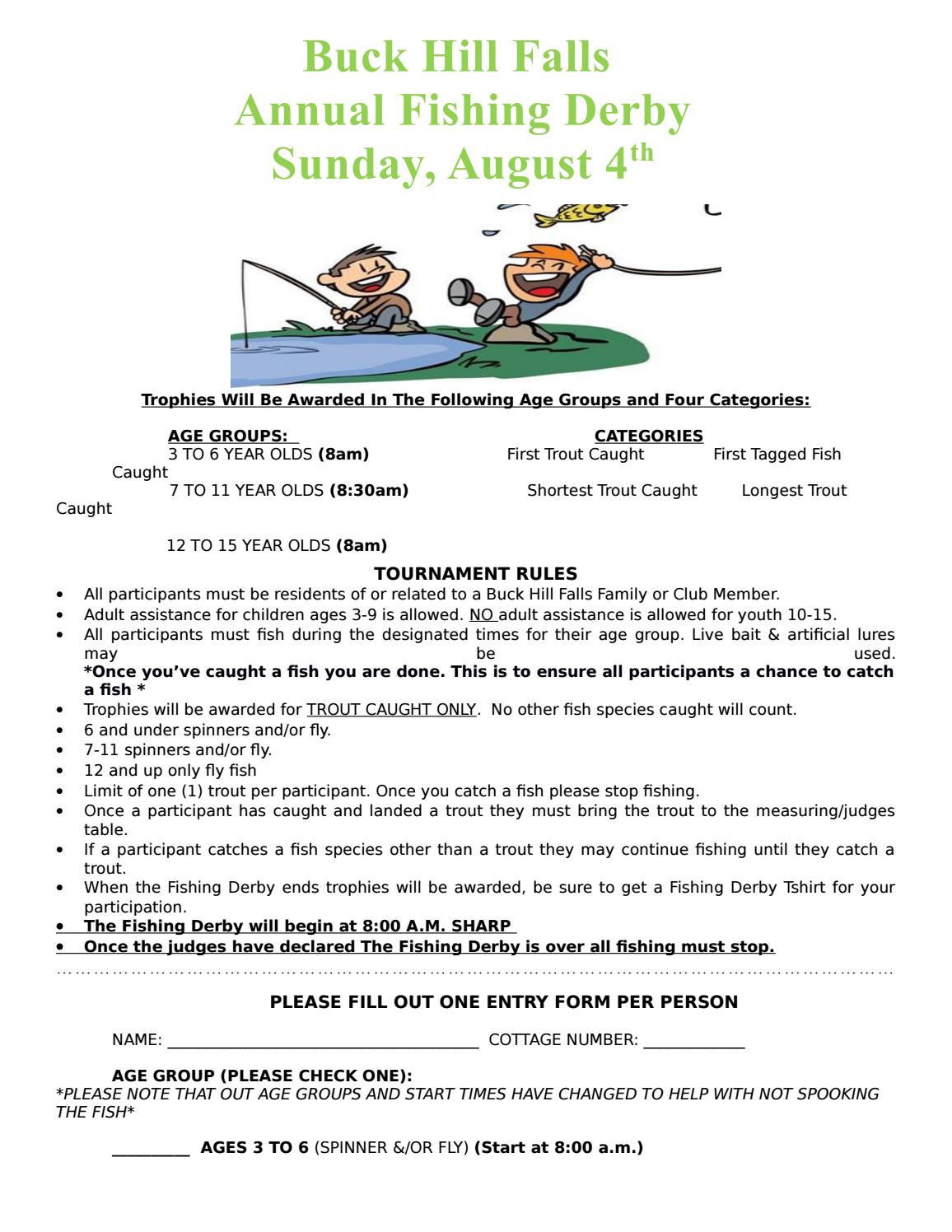 Annual Fishing Derby Registration Form 2019 By Buck Hill Falls Issuu annual-fishing-derby-registration-form-2019-by-buck-hill-falls-issuu