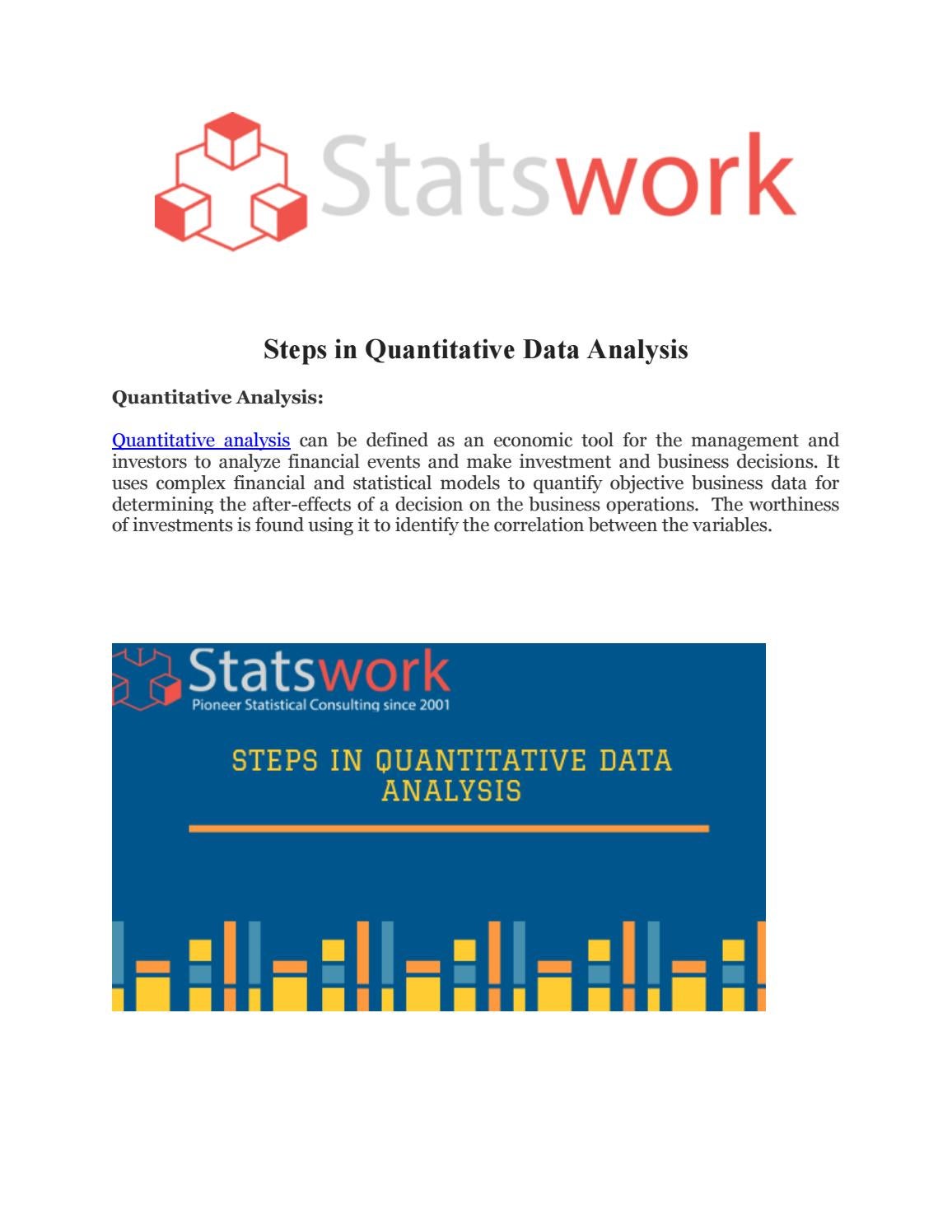 Steps In Quantitative Data Analysis By Statswork Issuu