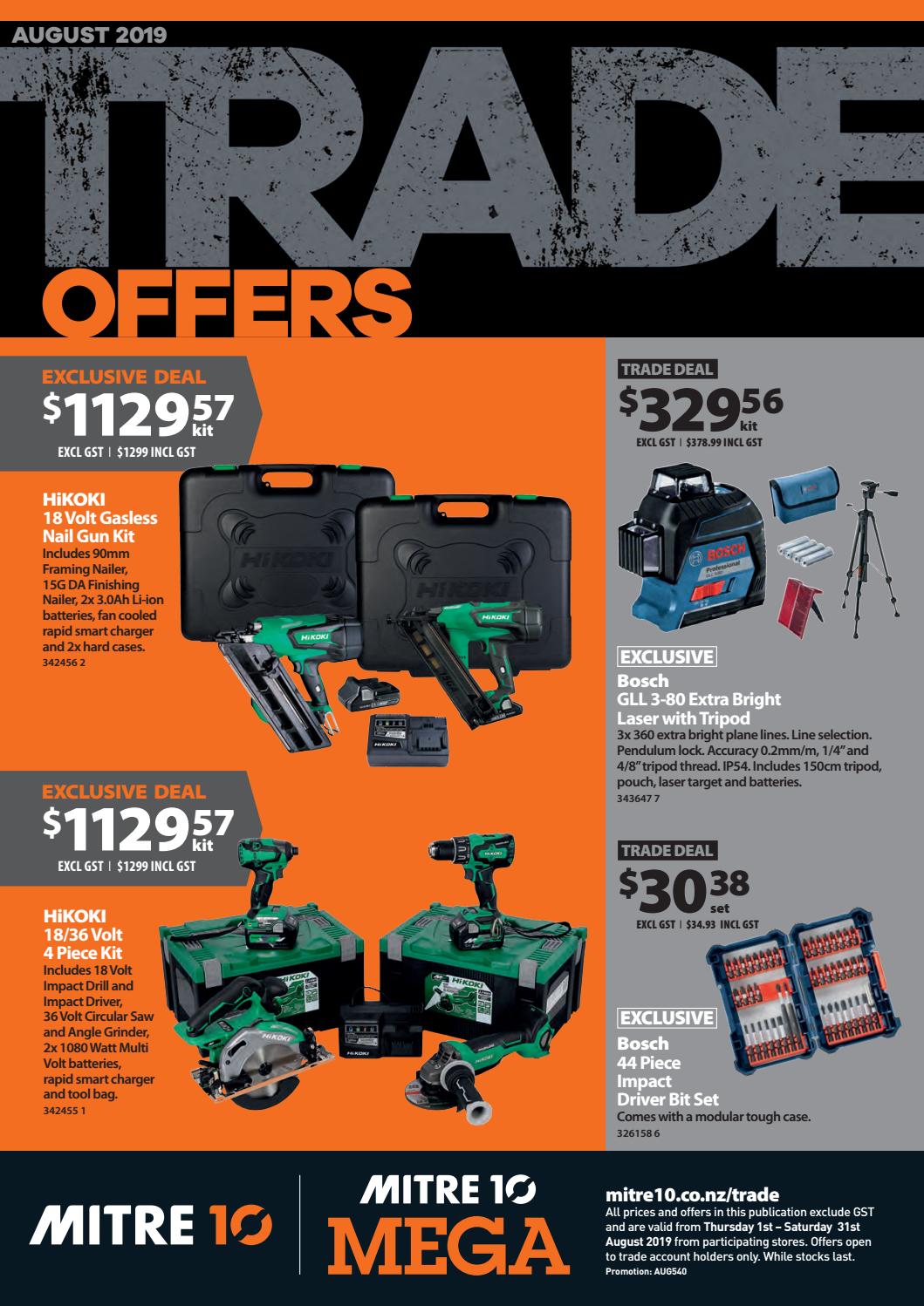 Mitre 10 Trade Offers - August 2019 by Mitre 10 Trade - Issuu