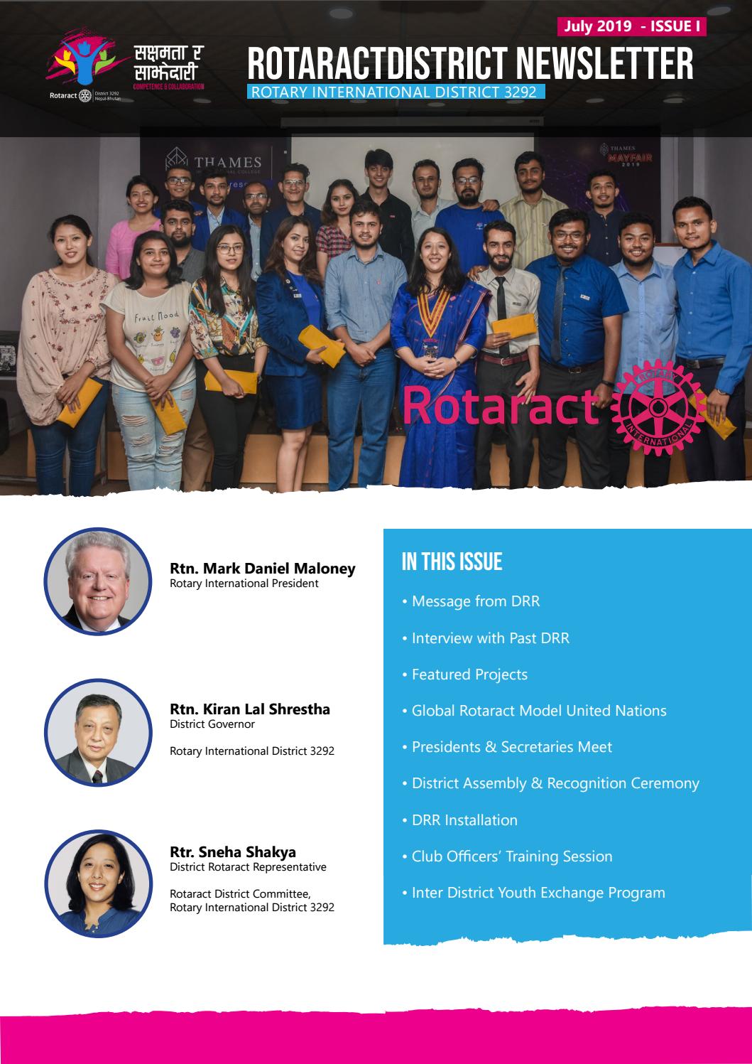 Rotaract District Newsletter | July 2019 | Issue 1 by Rotaract District 3292 - Issuu