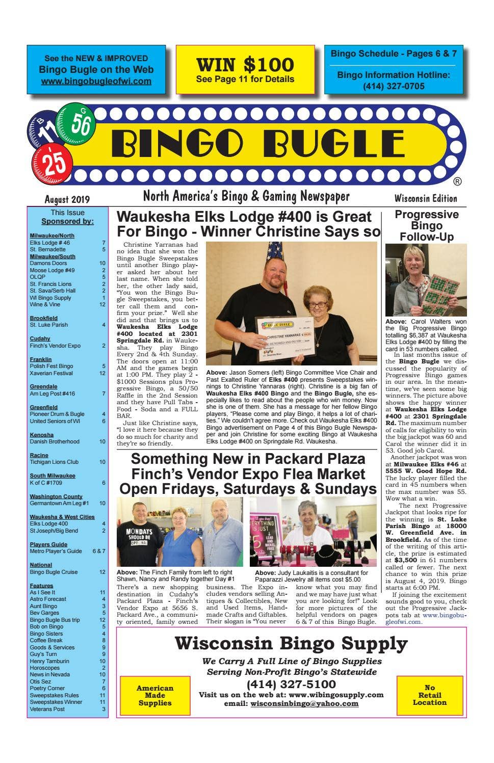 Bingo Bugle Wisconsin August 2019 by Bingo Bugle of Wisconsin - Issuu