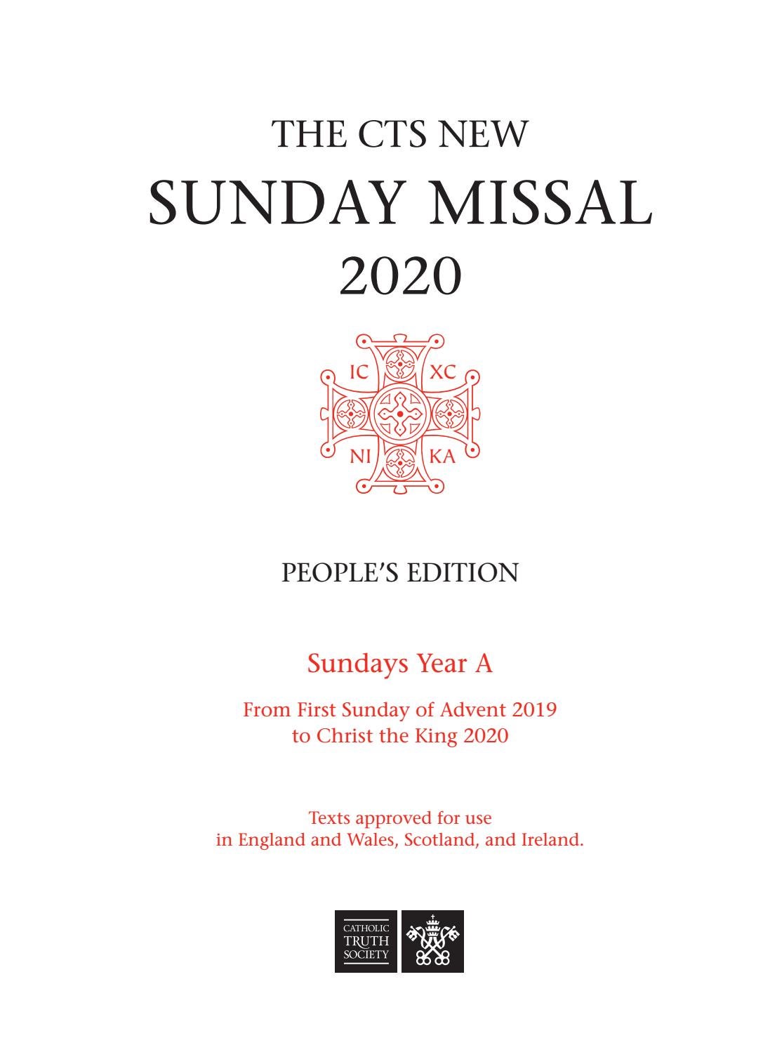 The CTS New Sunday Missal 2020 by Catholic Truth Society - Issuu
