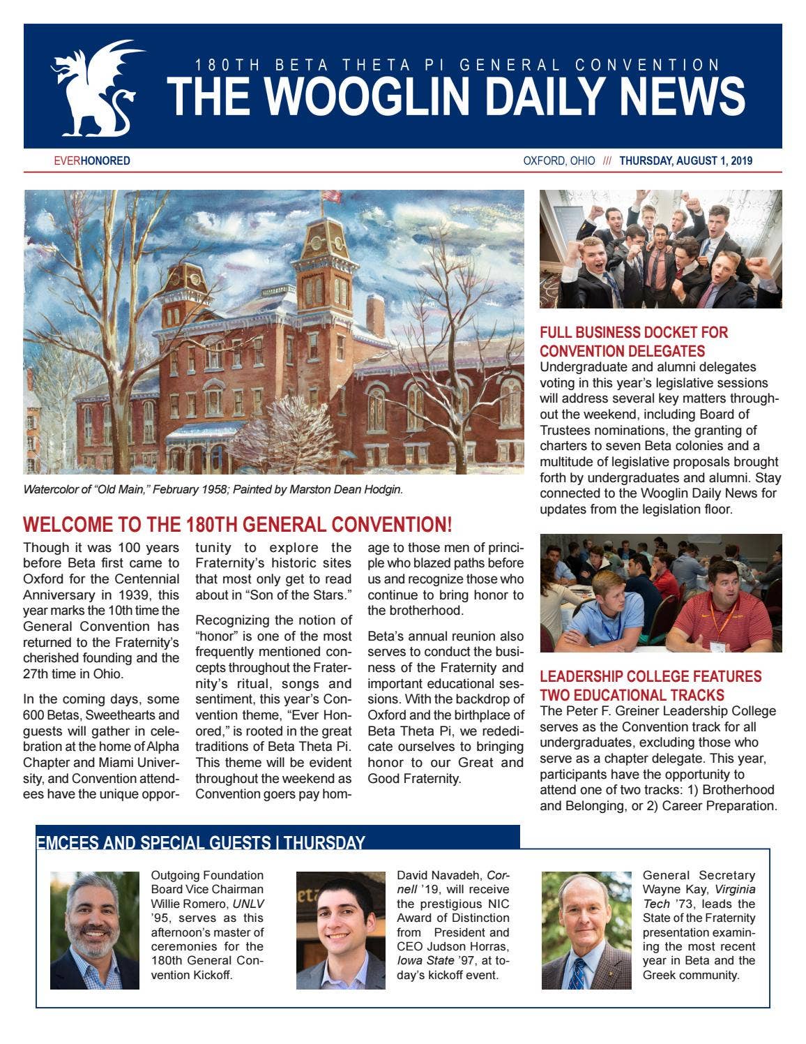 Thursday's Wooglin Daily News - 180th General Convention by Beta Theta ...