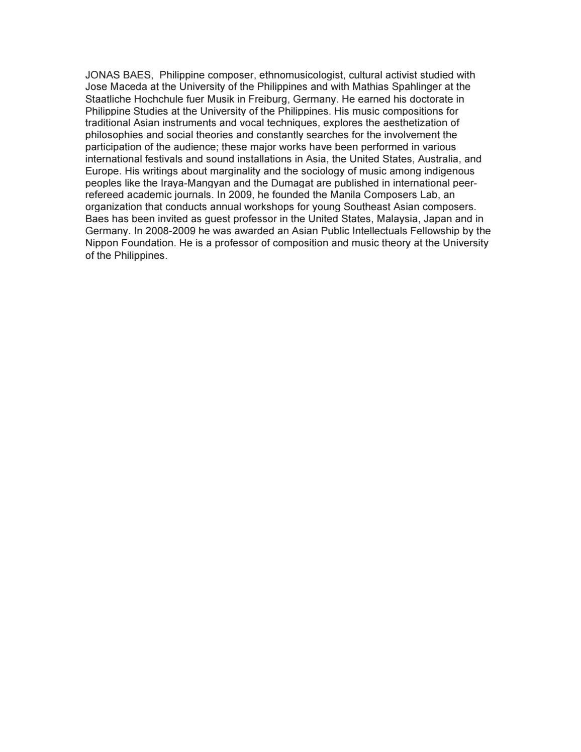 Jonas Baes Artist Bio by DOTDOTDOTMUSIC - Issuu