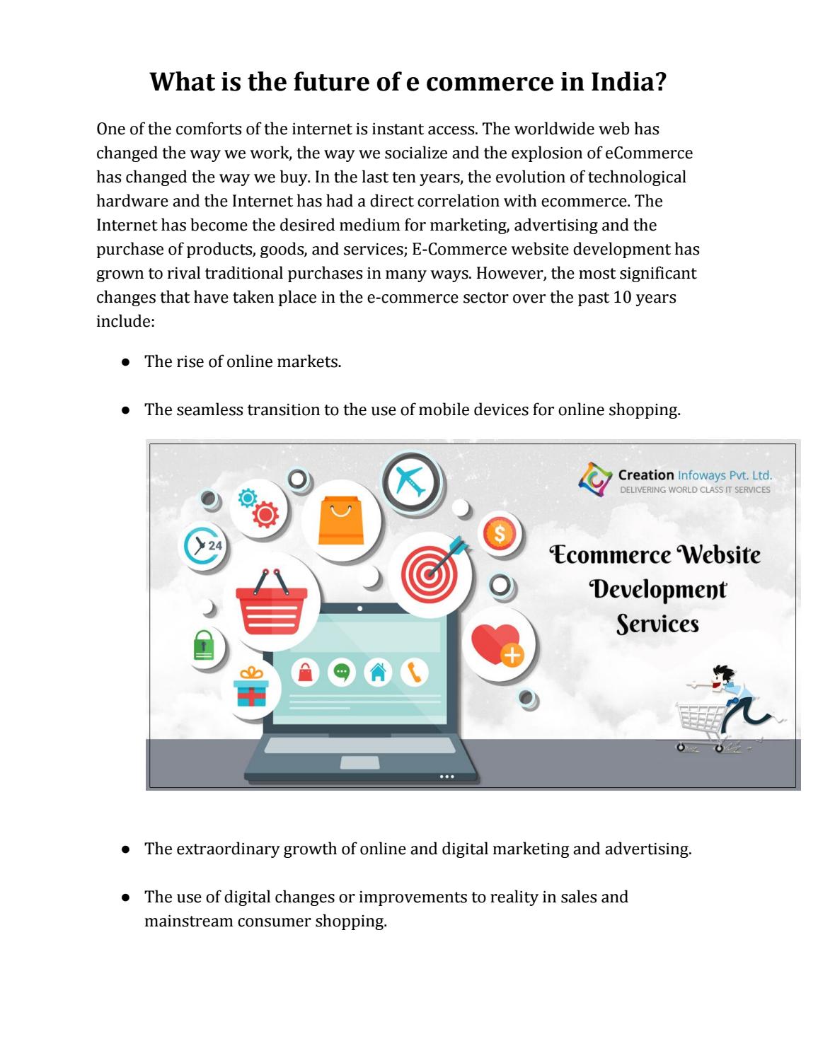 What is the future of e commerce in India? by Creation Infoways - Issuu