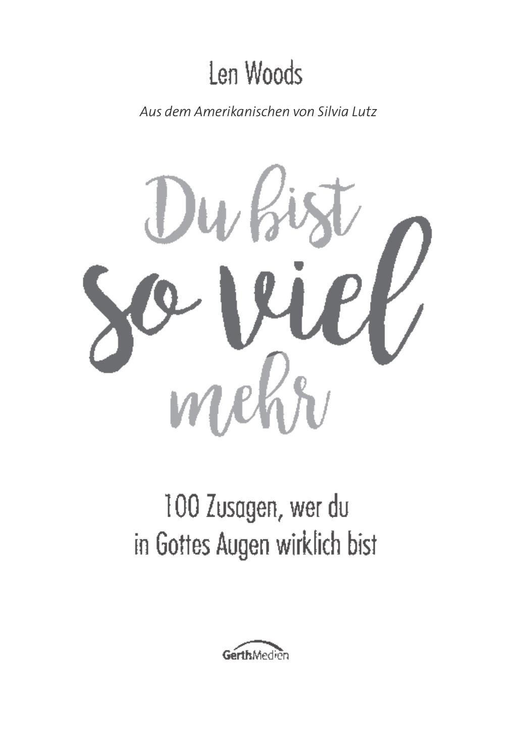 Du bist so viel mehr – 9783957345943 by SCM Verlagsgruppe - Issuu