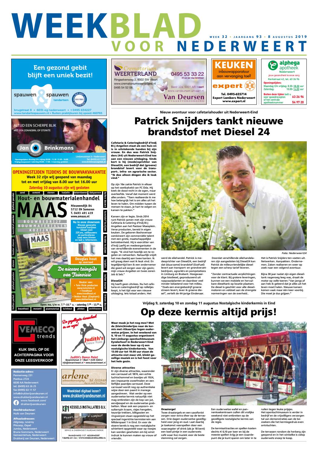 Week 32 2019 by Weekblad Nederweert - Issuu