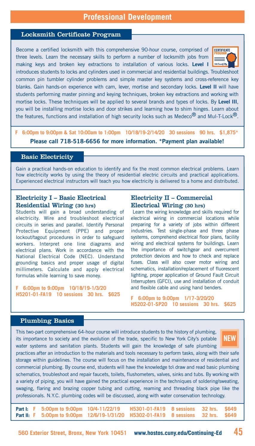 Fall 2019 Continuing Education Catalog by Hostos Community College - Issuu