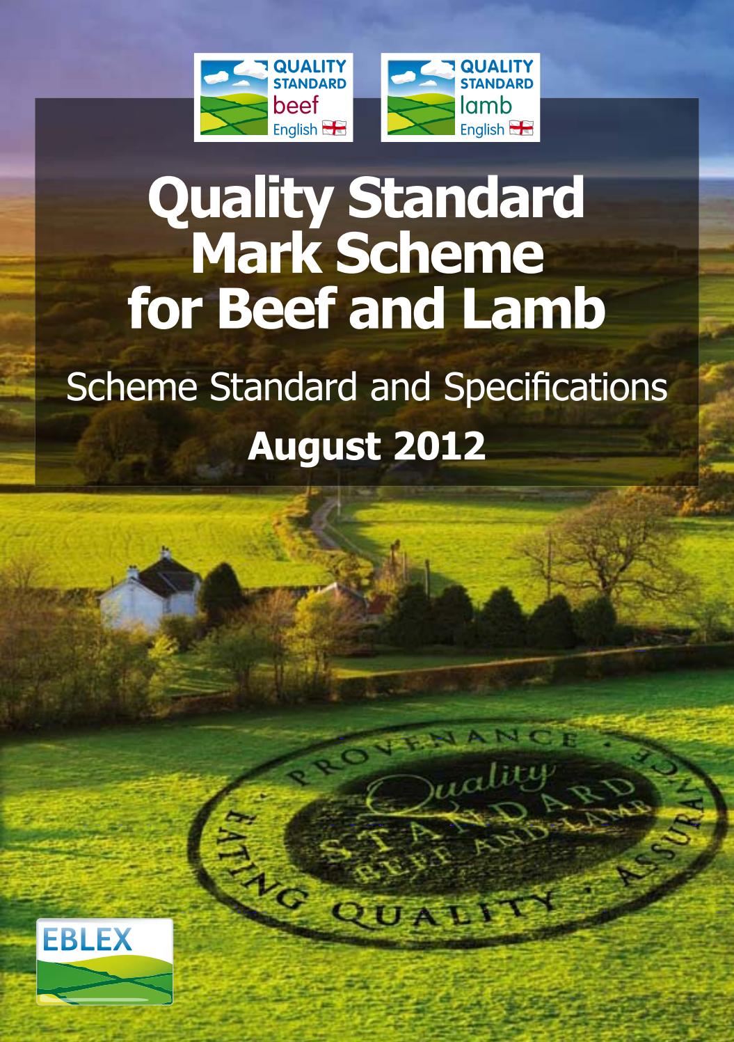 Quality Standard Mark Scheme for Beef and Lamb: Scheme Standard and ...