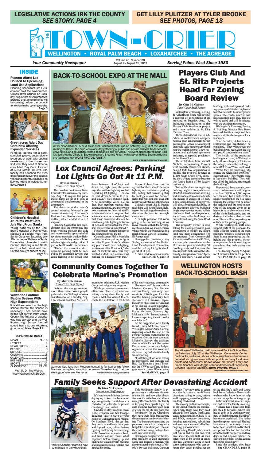 Town-Crier Newspaper August 9, 2019 by Wellington The Magazine LLC - Issuu