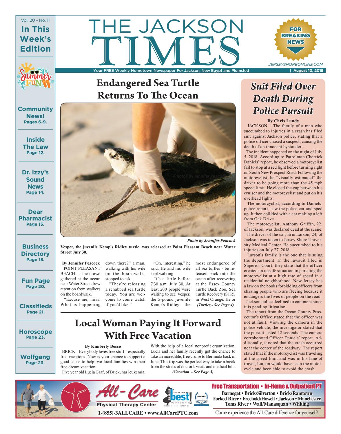 2019-08-10 - The Jackson Times by Jersey Shore Online - Issuu
