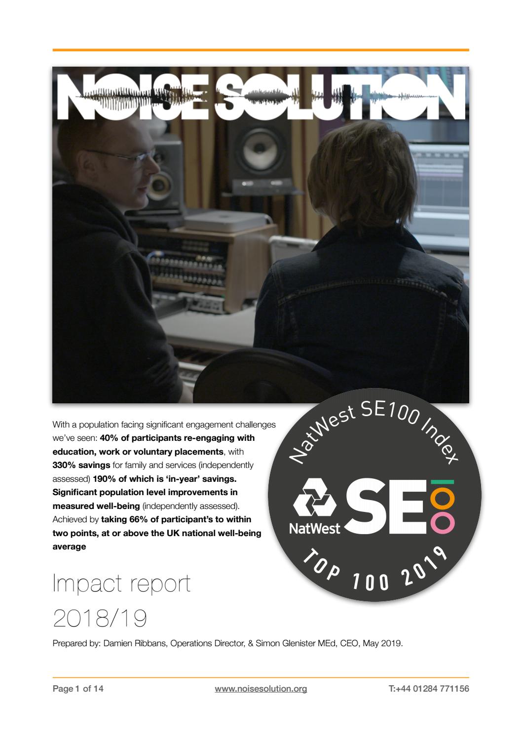 Noise Solution impact report 2019 by noisesolutionuk - Issuu