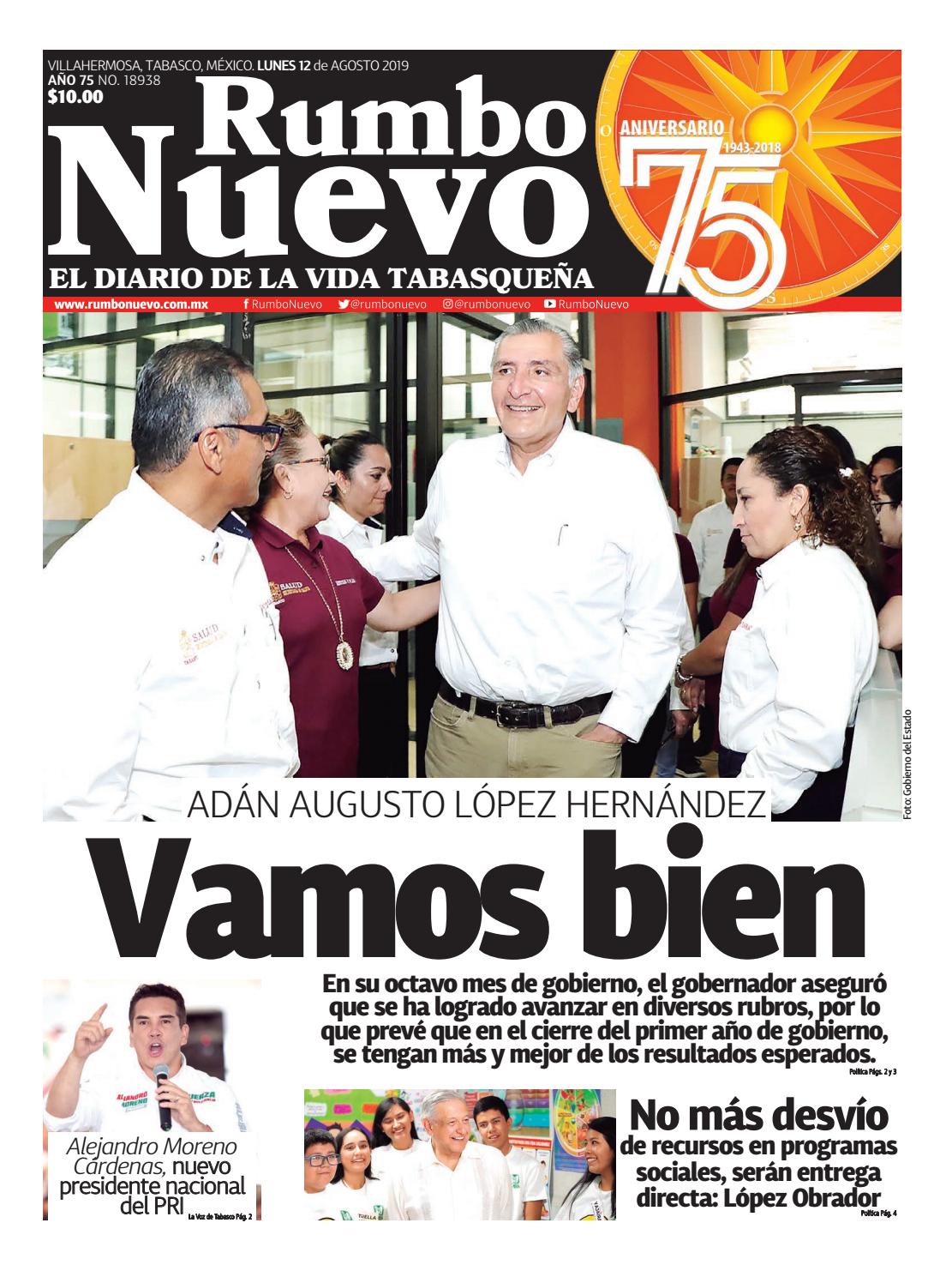 Rumbo Nuevo. Lunes 12 de agosto de 2019 by Grupo Rumbo Nuevo - Issuu