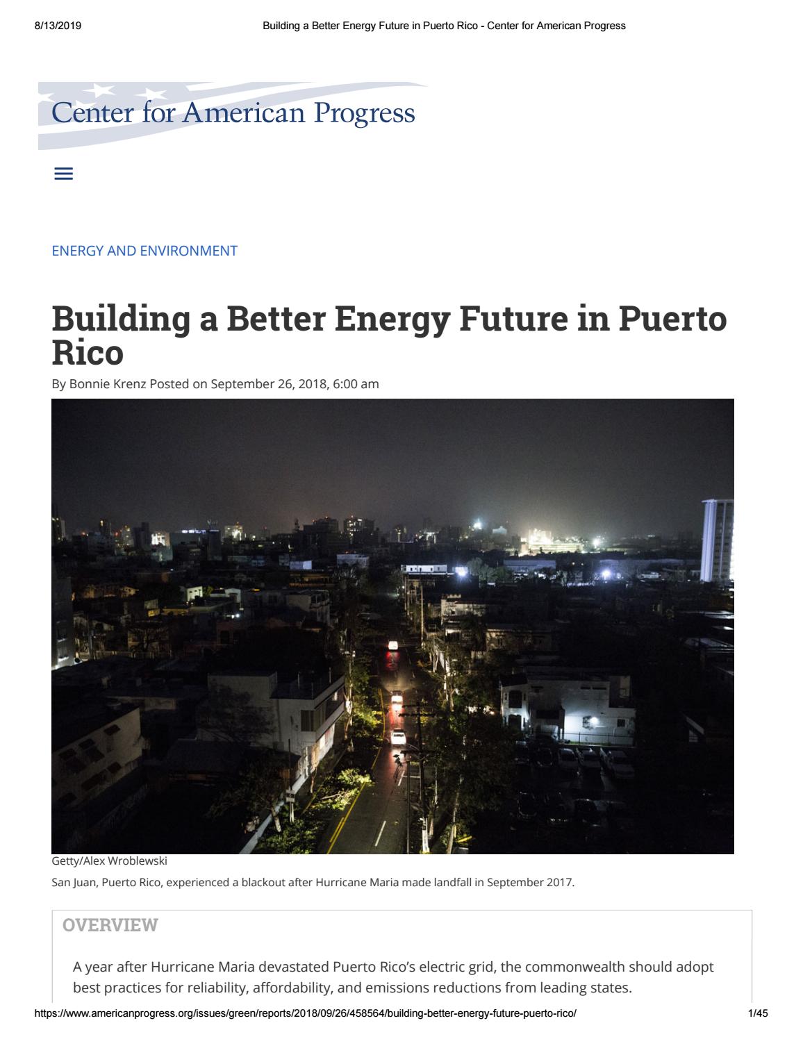 Building a Better Energy Future in Puerto Rico (2018) by La Colección ...