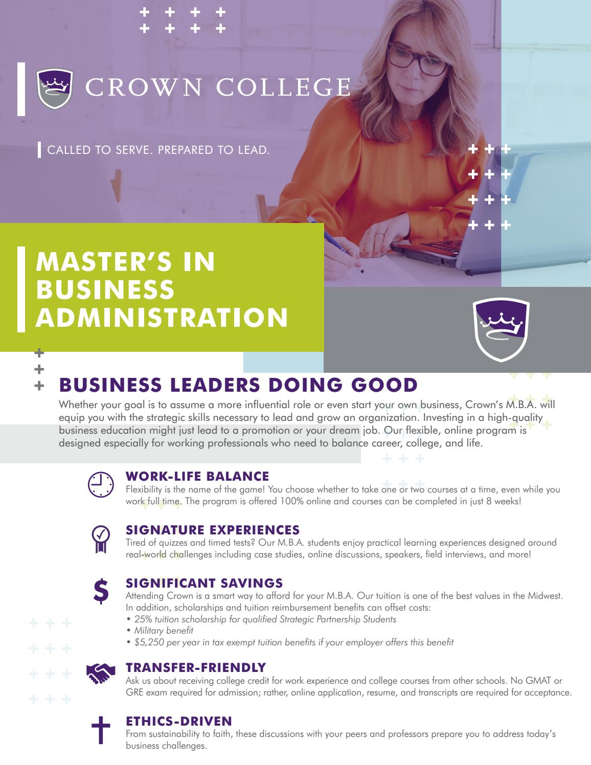 Master's in Business Administration - Crown College by Crown College ...