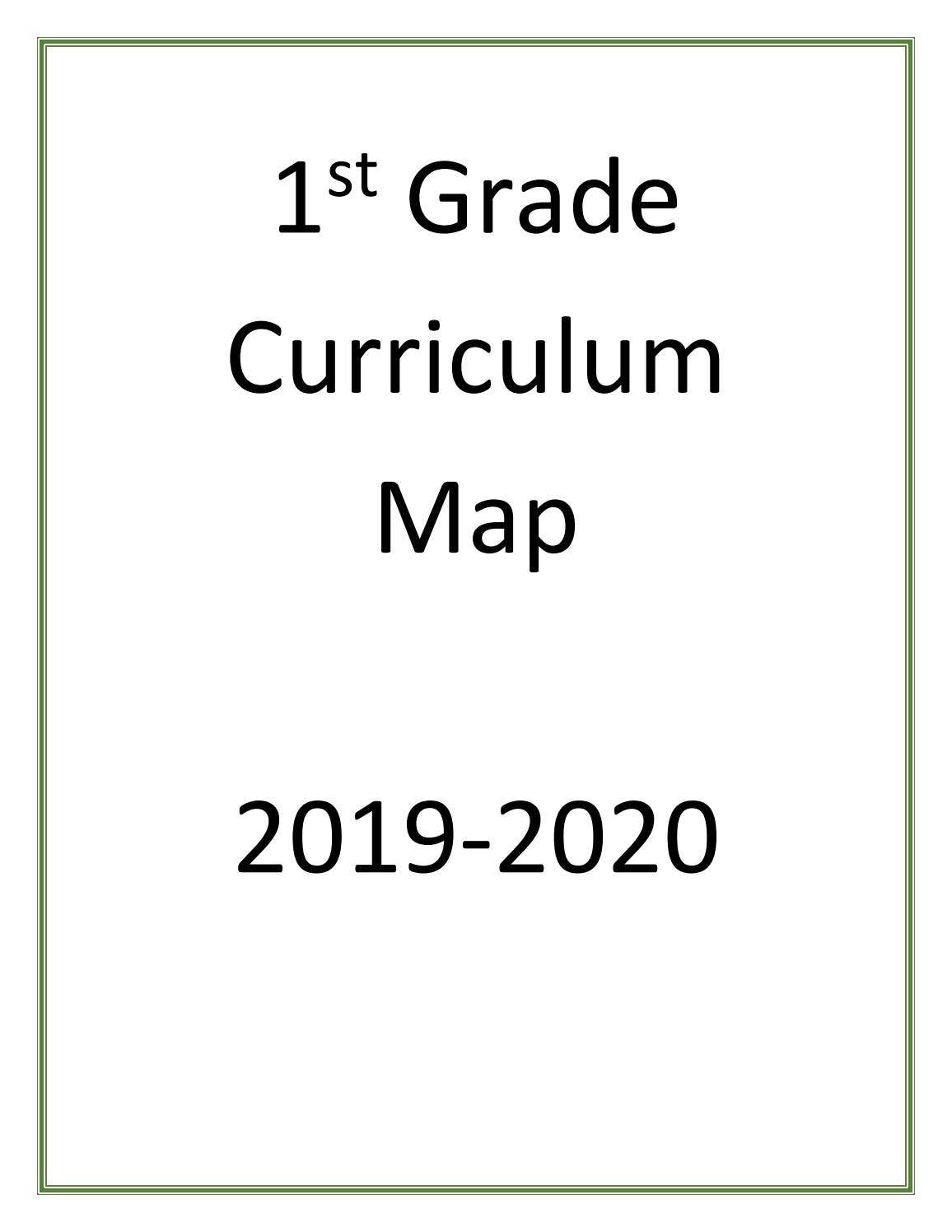 First Grade Curriculum Map by Greenwood 50 - Issuu