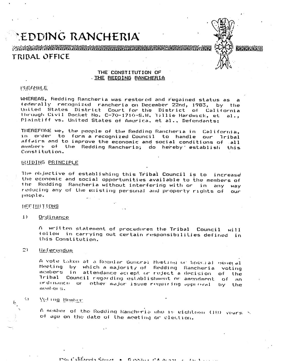 Redding Rancheria Constitution by IT Licensing - Issuu
