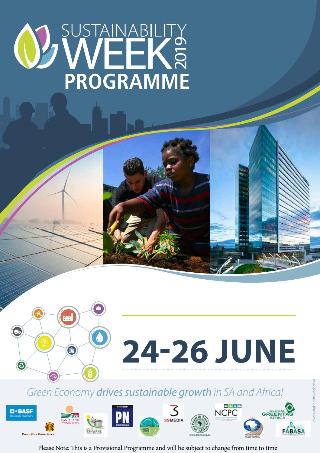 Sustainability Week Programme 2019 by GreenEconomyMedia - Issuu
