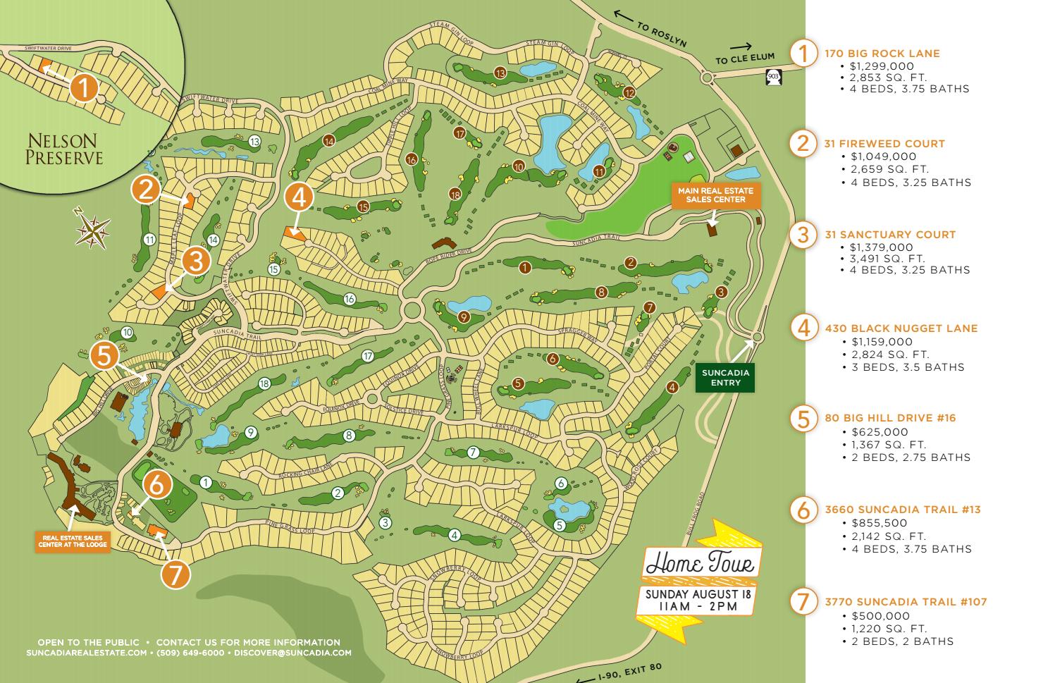 August Home Tour Map 2019 by Suncadia Resort - Issuu