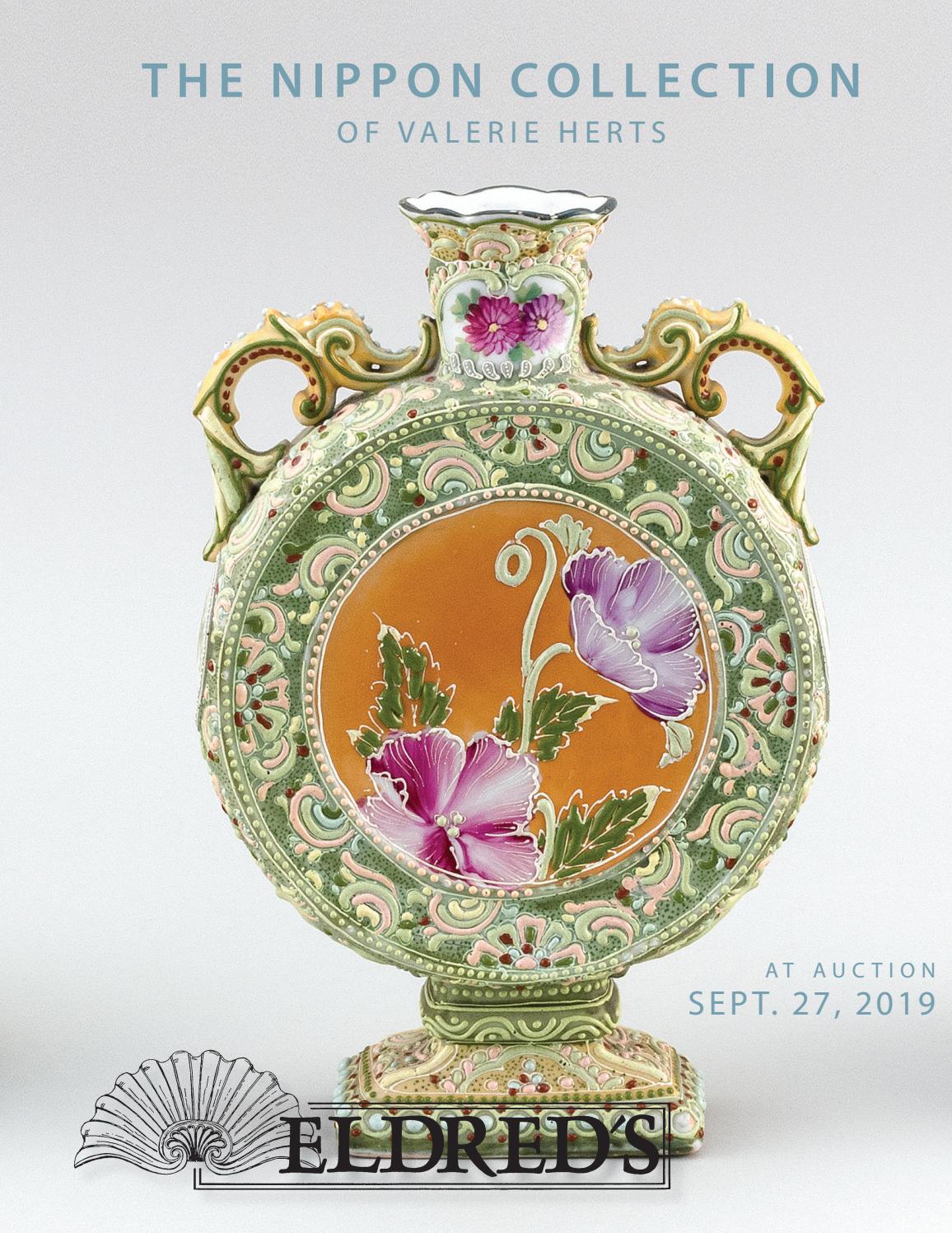 NIPPON painted plate and beaded gold gilt raised design molded flowered ...