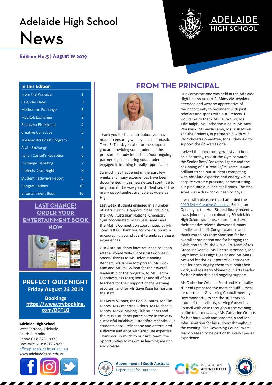 Adelaide High School Newsletter 5 2019 by Adelaide High School - Issuu
