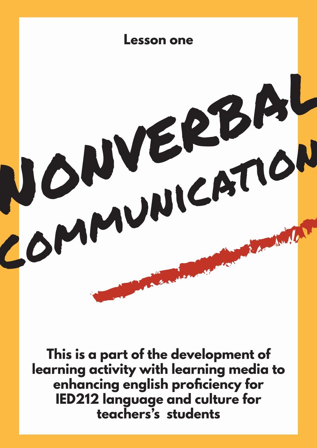 Lesson 1 : Nonverbal Communication by boontabtongfive - Issuu