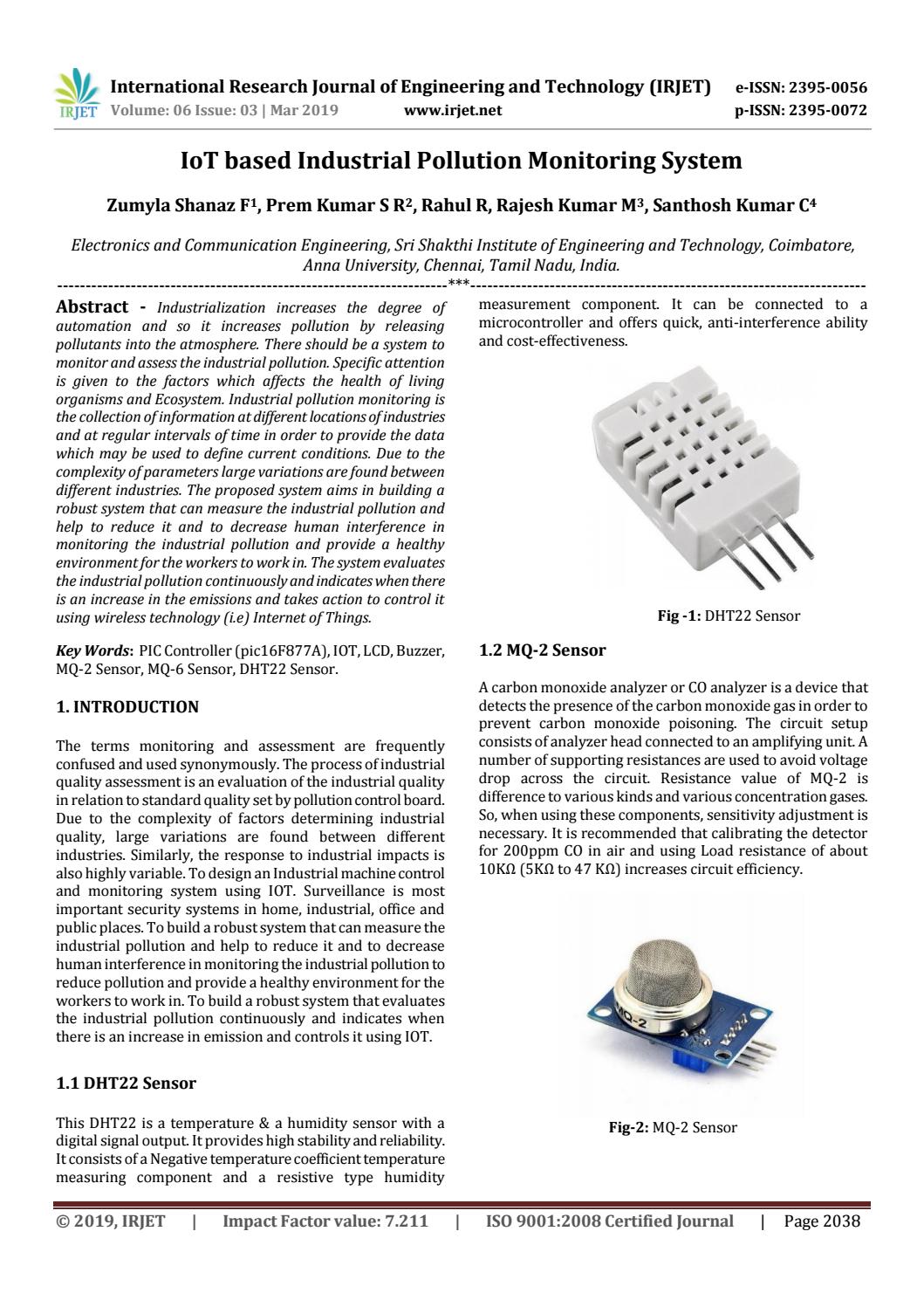 IRJET- IoT based Industrial Pollution Monitoring System by IRJET ...