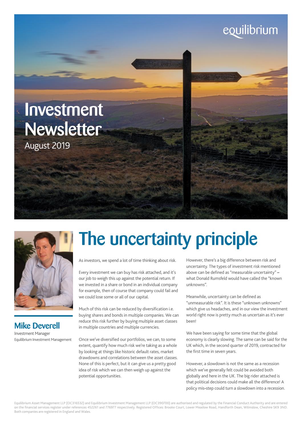 Investment Newsletter - August 2019 by Equilibrium Financial Planning ...