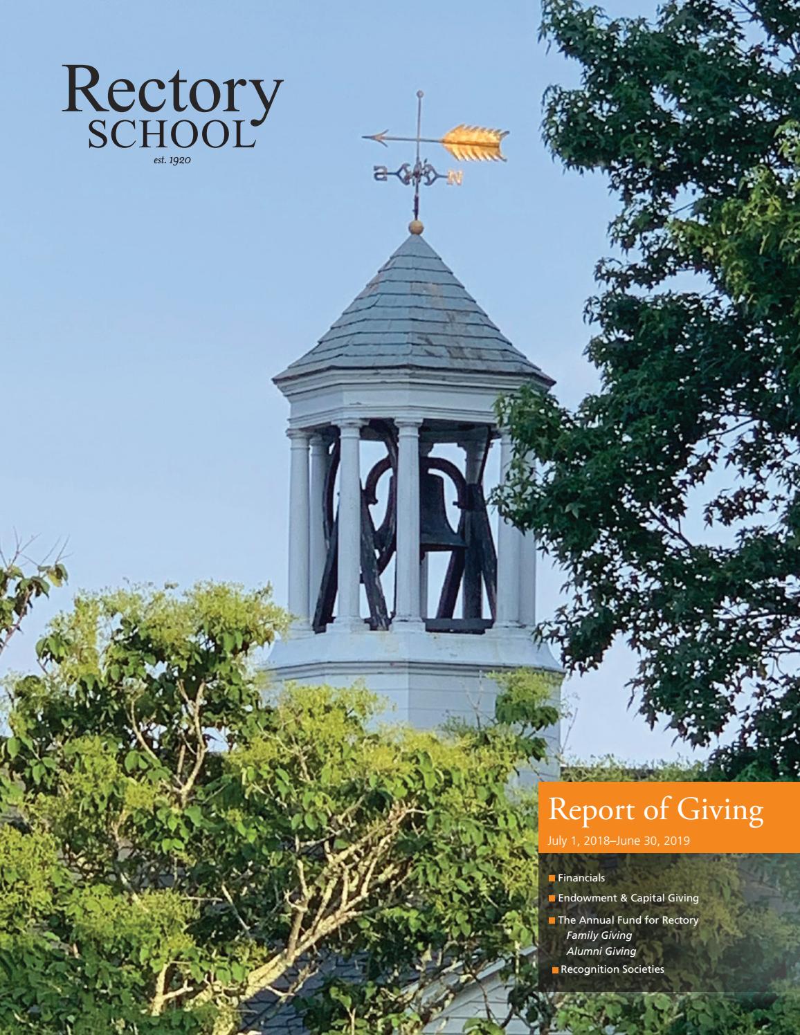 Rectory School Report of Giving 2019 by Rectory School - Issuu
