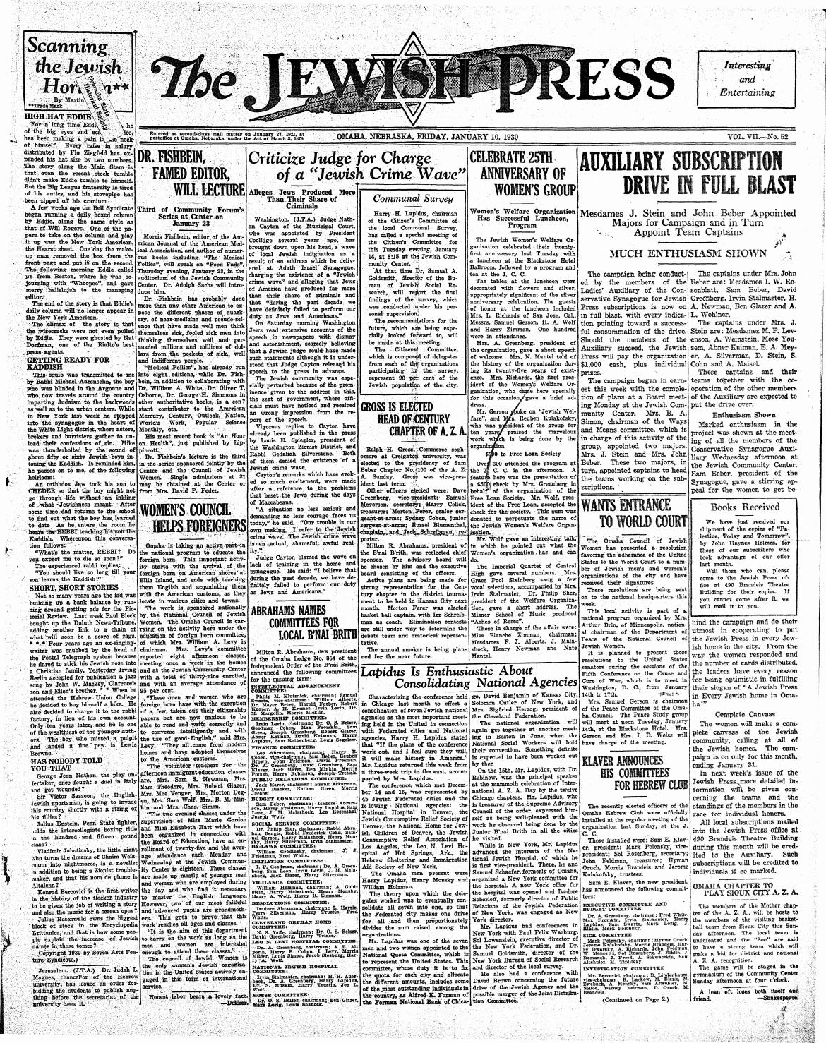 January 10, 1930 by Jewish Press - Issuu