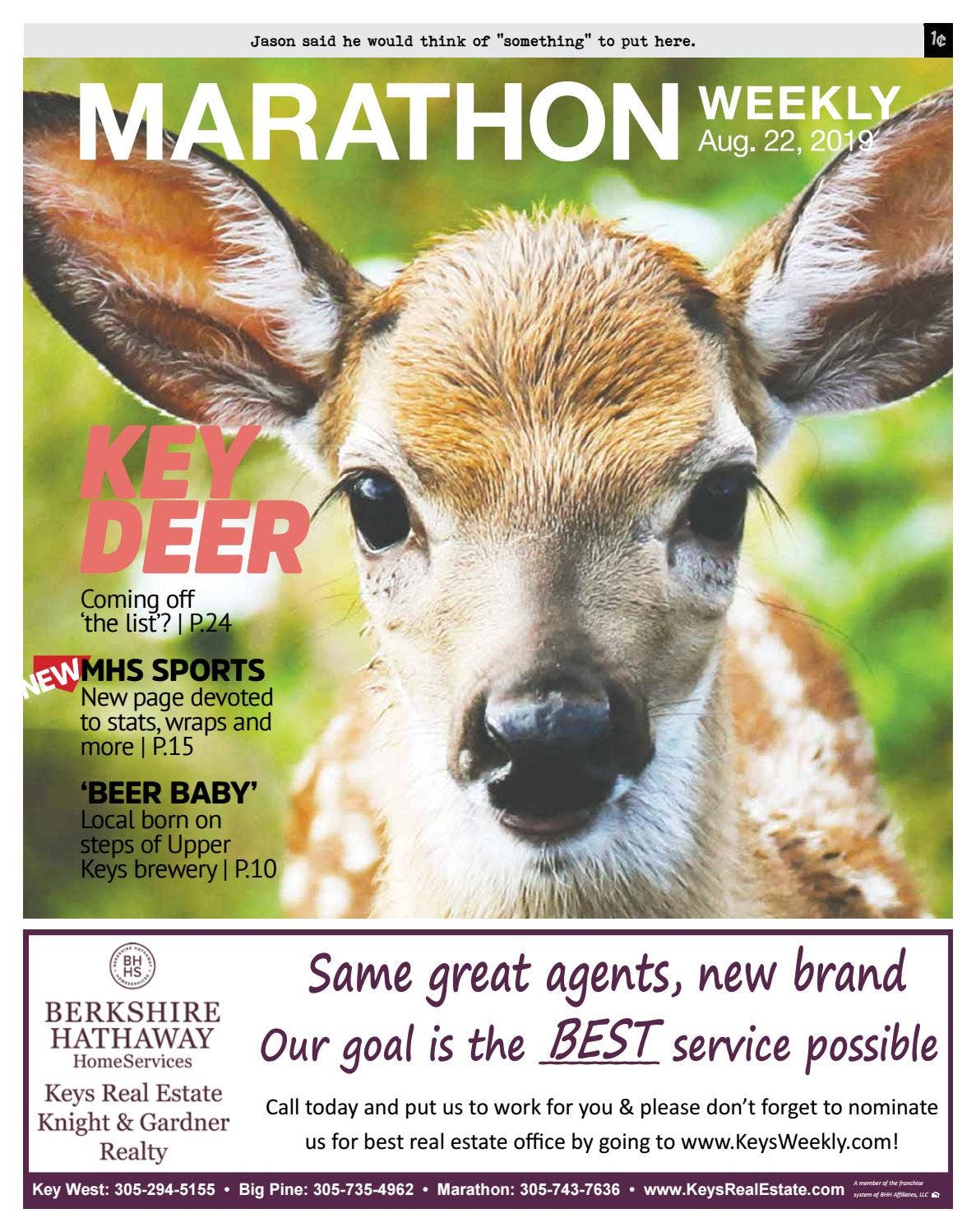 Marathon Weekly – 8/22/19 by Keys Weekly Newspapers - Issuu