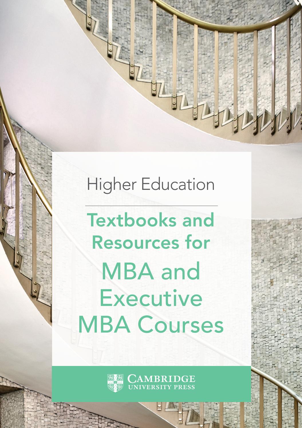Textbooks and Resources for MBA and Executive MBA Courses by Cambridge ...
