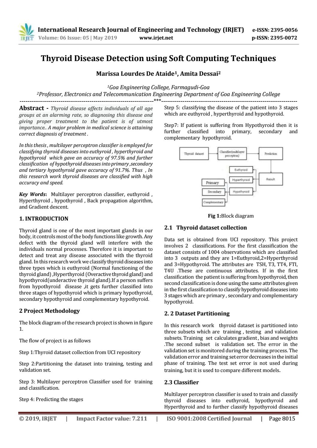 Irjet Thyroid Disease Detection Using Soft Computing Techniques By Irjet Journal Issuu