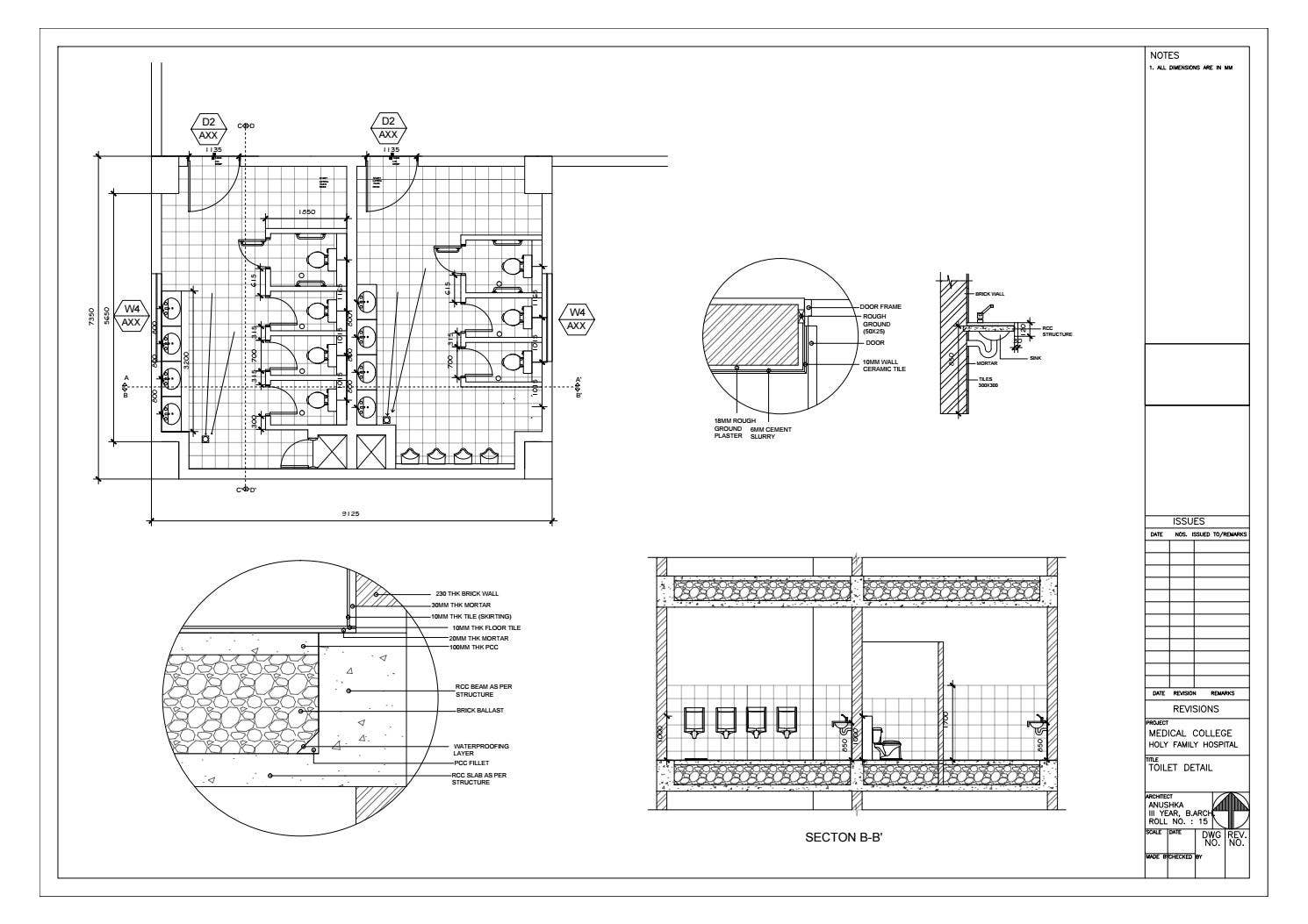 Working Drawing Toilet Detail. by Anushka Saxena - Issuu