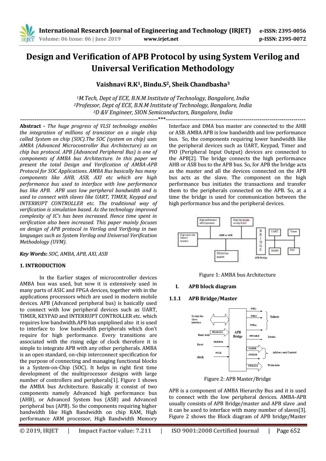 IRJET- Design and Verification of APB Protocol by using System Verilog ...