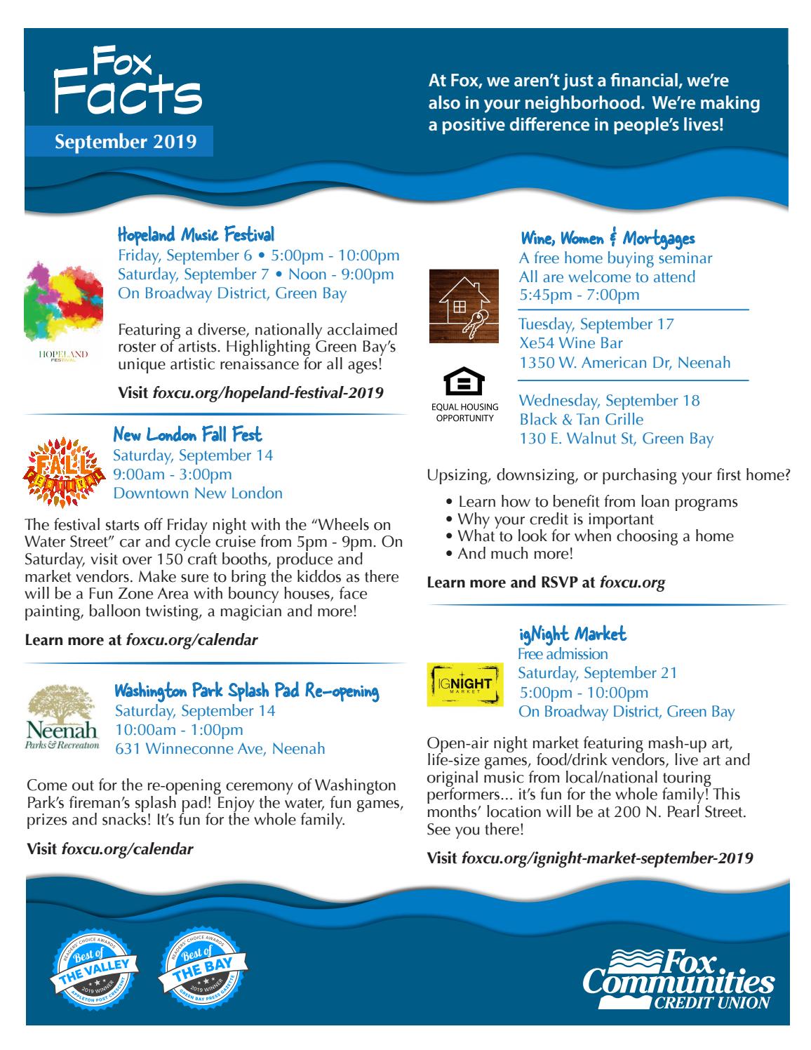 Fox Facts Newsletter September 2019 By Fox Communities Credit Union Fox Facts Newsletter September 2019 By Fox Communities Credit Union