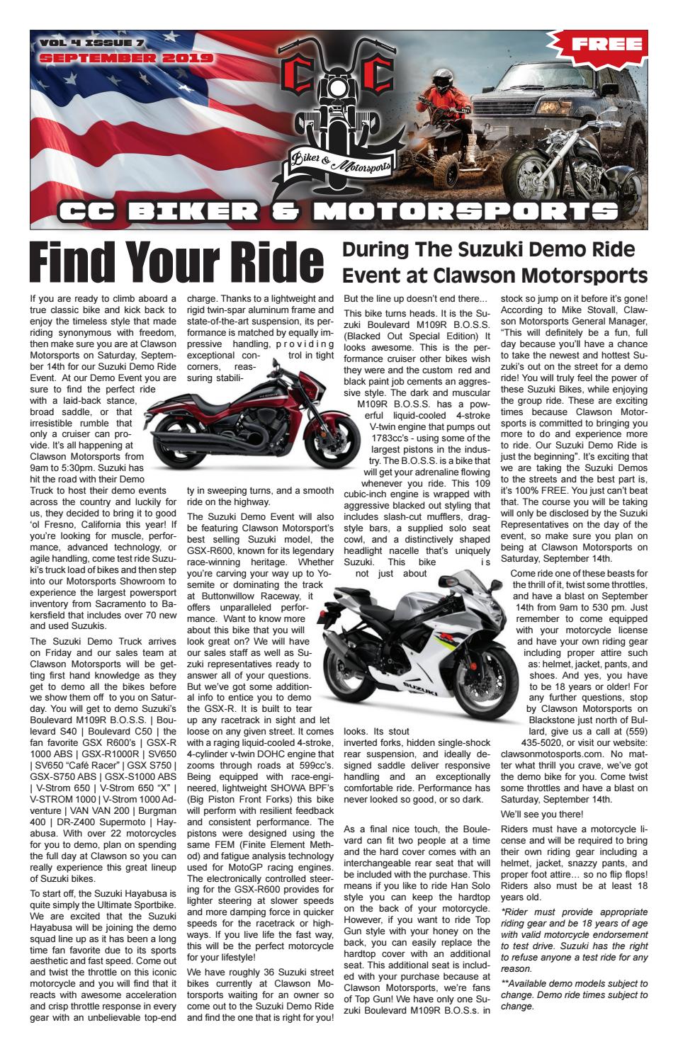 CC Biker and Motorsports Newspaper September 2019 by CC Biker and ...