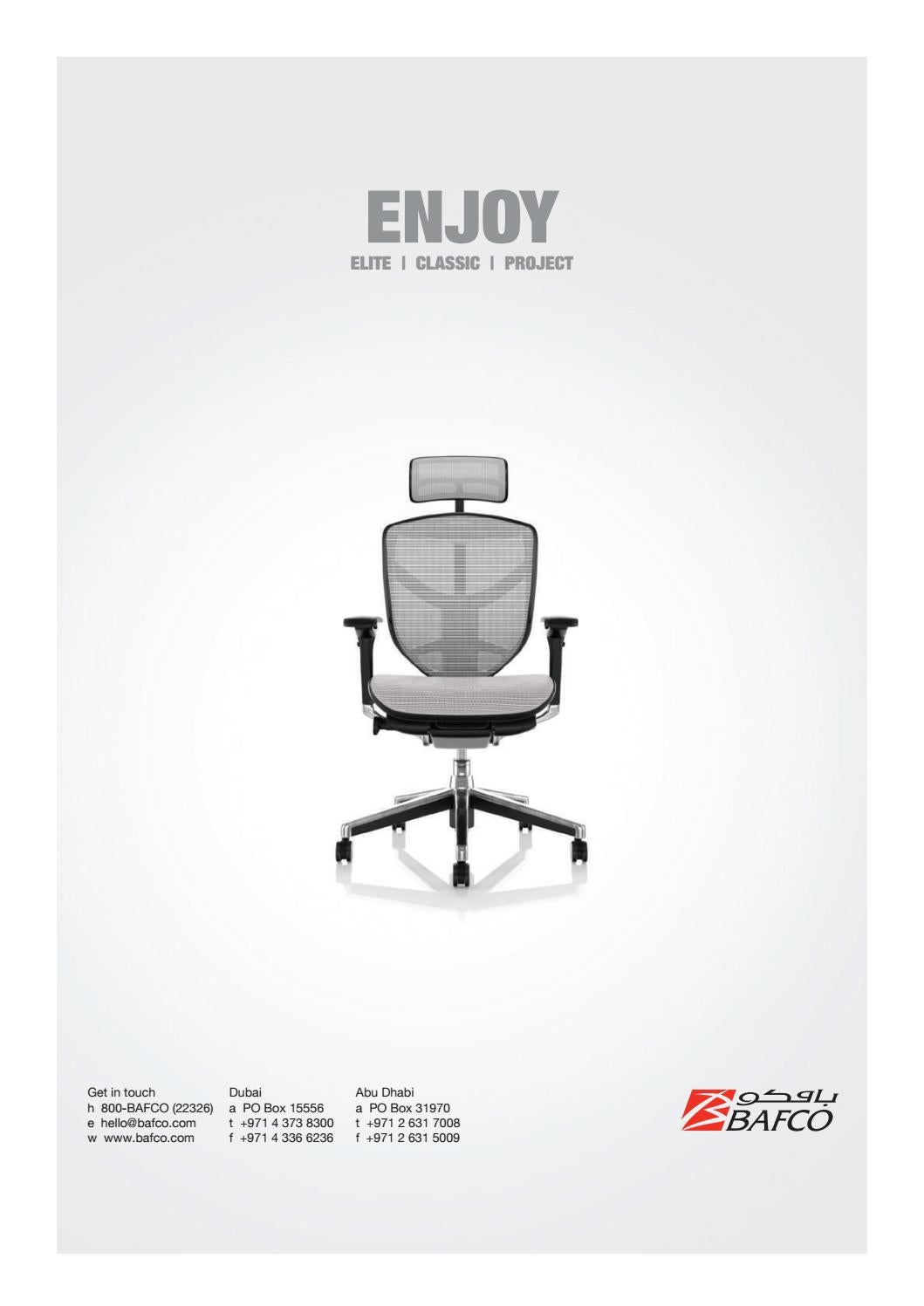 Enjoy Ergonomic Chair Brochure 2019 by BAFCO - Issuu