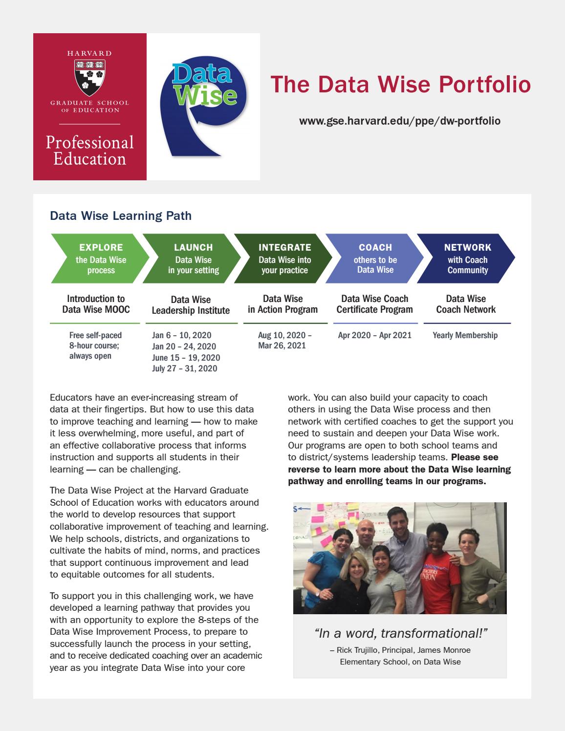 The Data Wise Portfolio by Professional Education HGSE - Issuu