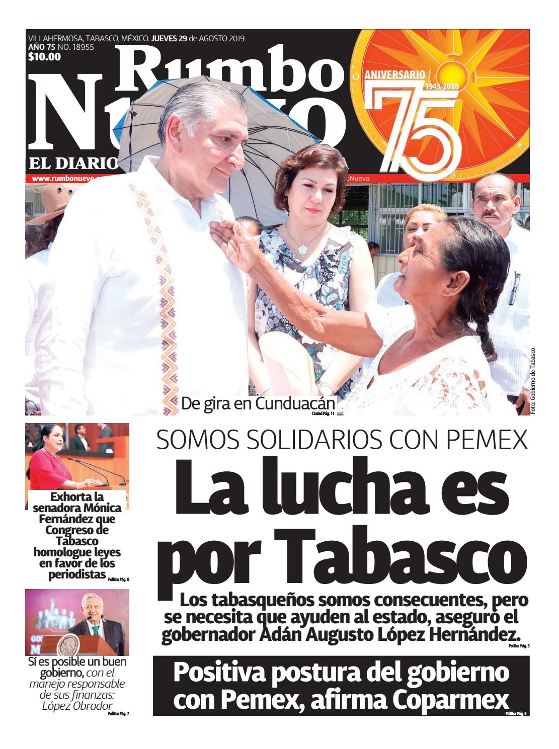 Rumbo Nuevo. Jueves 29 de agosto de 2019 by Grupo Rumbo Nuevo - Issuu