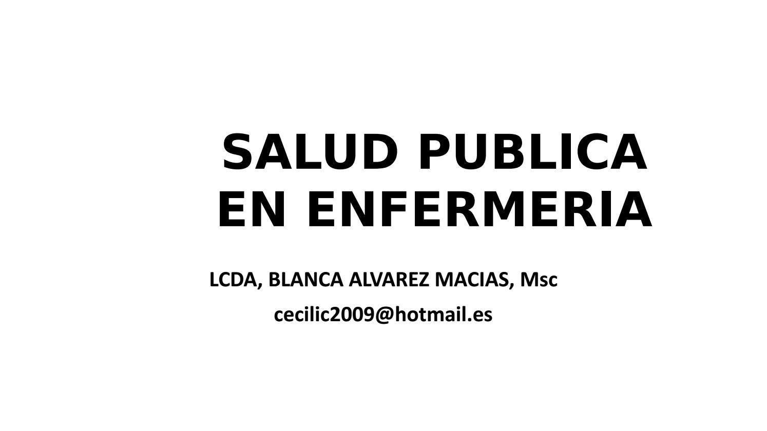 SALUD PUBLICA EN ENFERMERIA by Señor Enfermerock - Issuu