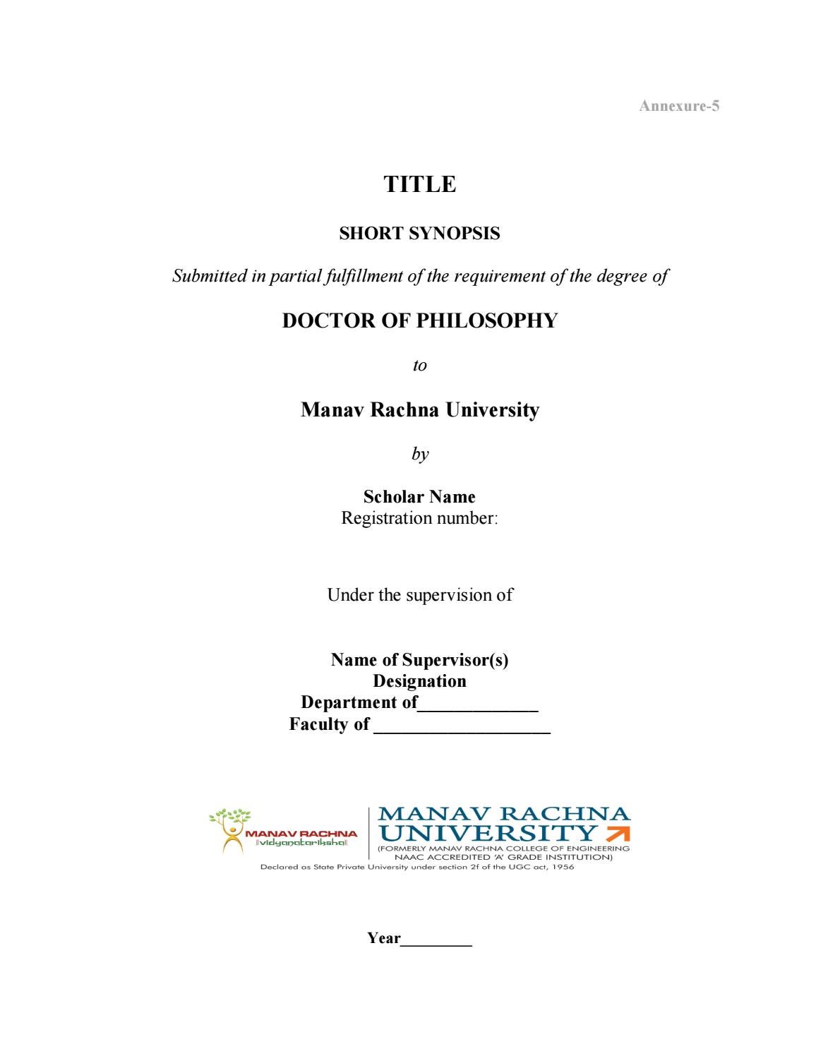 A 5 short synopsis format By Manav Rachn University Issuu A 5 short synopsis format By Manav Rachn University Issuu