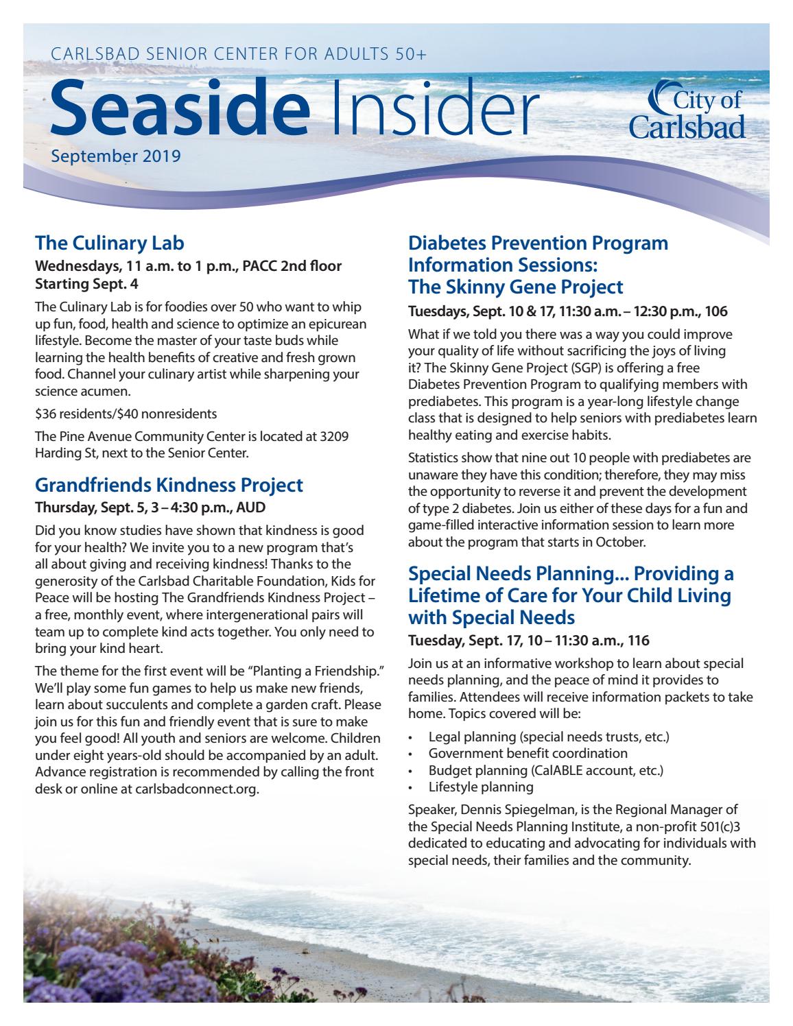 Senior Center Newsletter September by City of Carlsbad - Official - Issuu