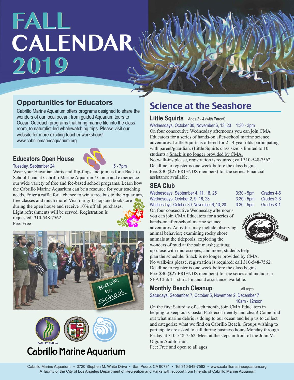 CMA Fall Calendar 2019 by fcma - Issuu